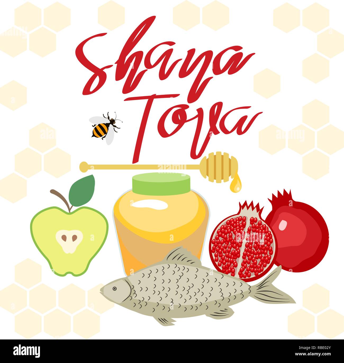 Shana tova. Rosh Hashanah. Jewish new year celebration. Vector ...