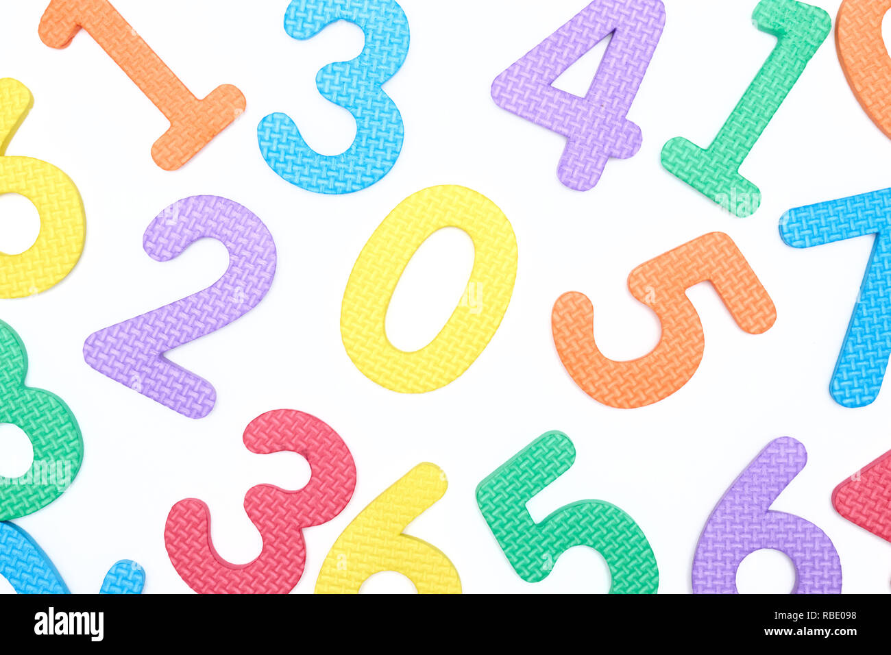 colored numbers on white background. the concept of the school Stock ...