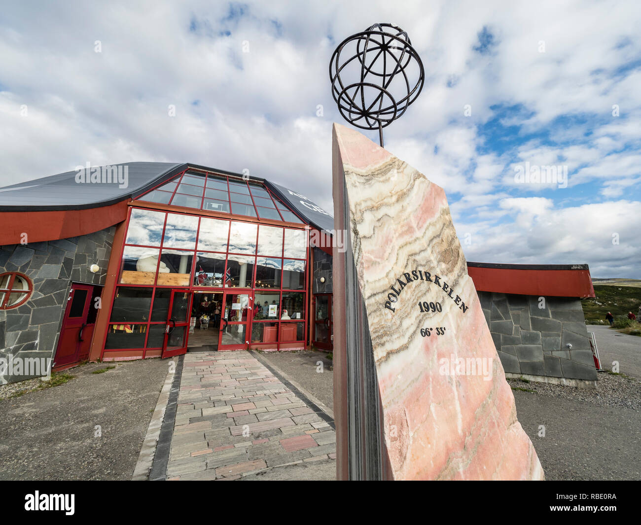 Polar center at the Arctic Circle at road E6, 66.66 degree north ...
