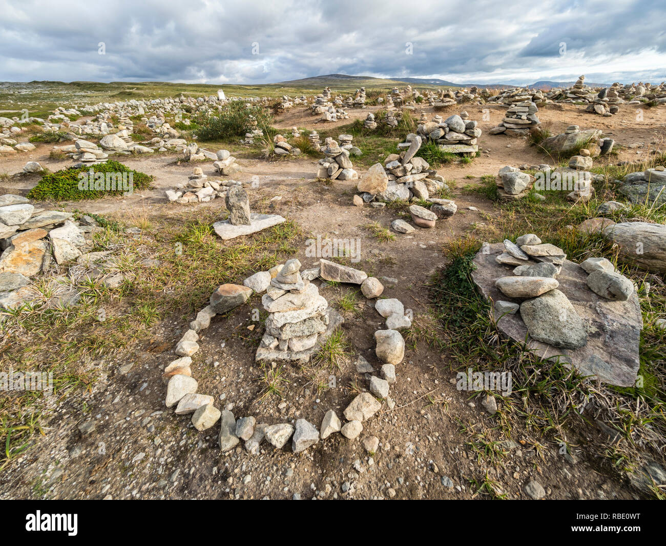 Polar center at the Arctic Circle at road E6, 66.33 degree north ...