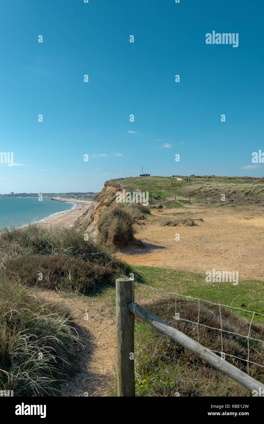 Cliff path with gate in Dorset Seaside Stock Photo - Alamy