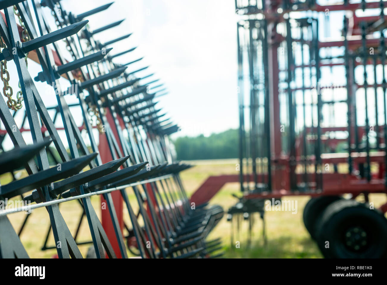 the combine harvesters photographed by a close up Stock Photo - Alamy