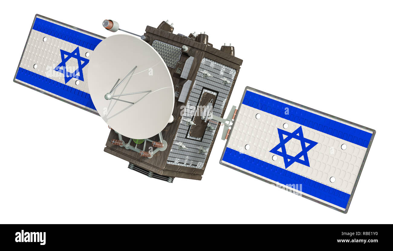 Satellite of Israel, 3D rendering isolated on white background Stock ...