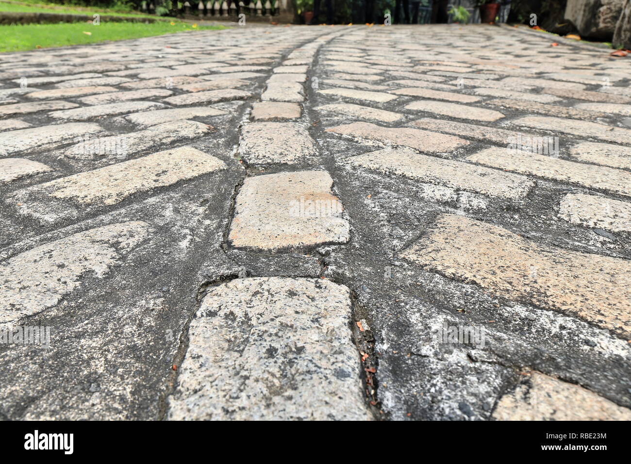 Cobbled footpath going from the Ravelin of the Royal Gate-Revellin de ...