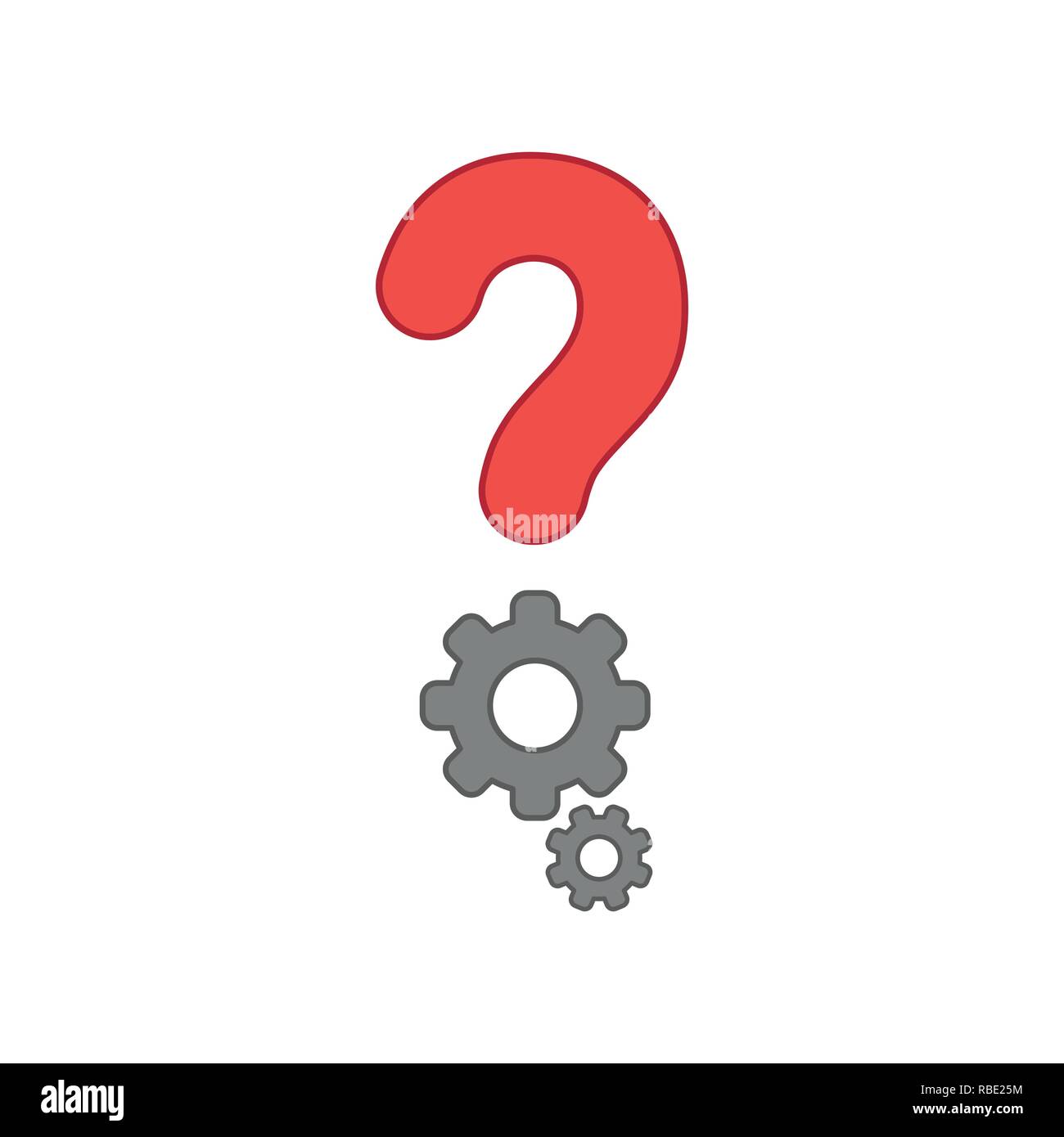 Vector illustration icon concept of question mark with gears. Colored ...