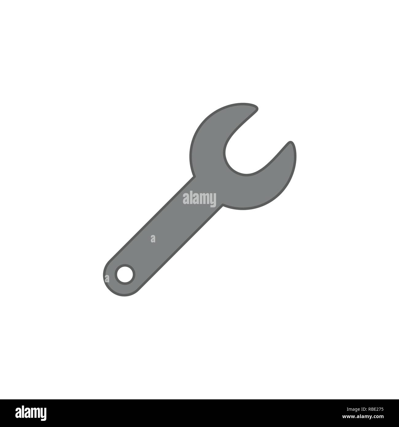Vector illustration icon concept of spanner. Colored and color outlines ...