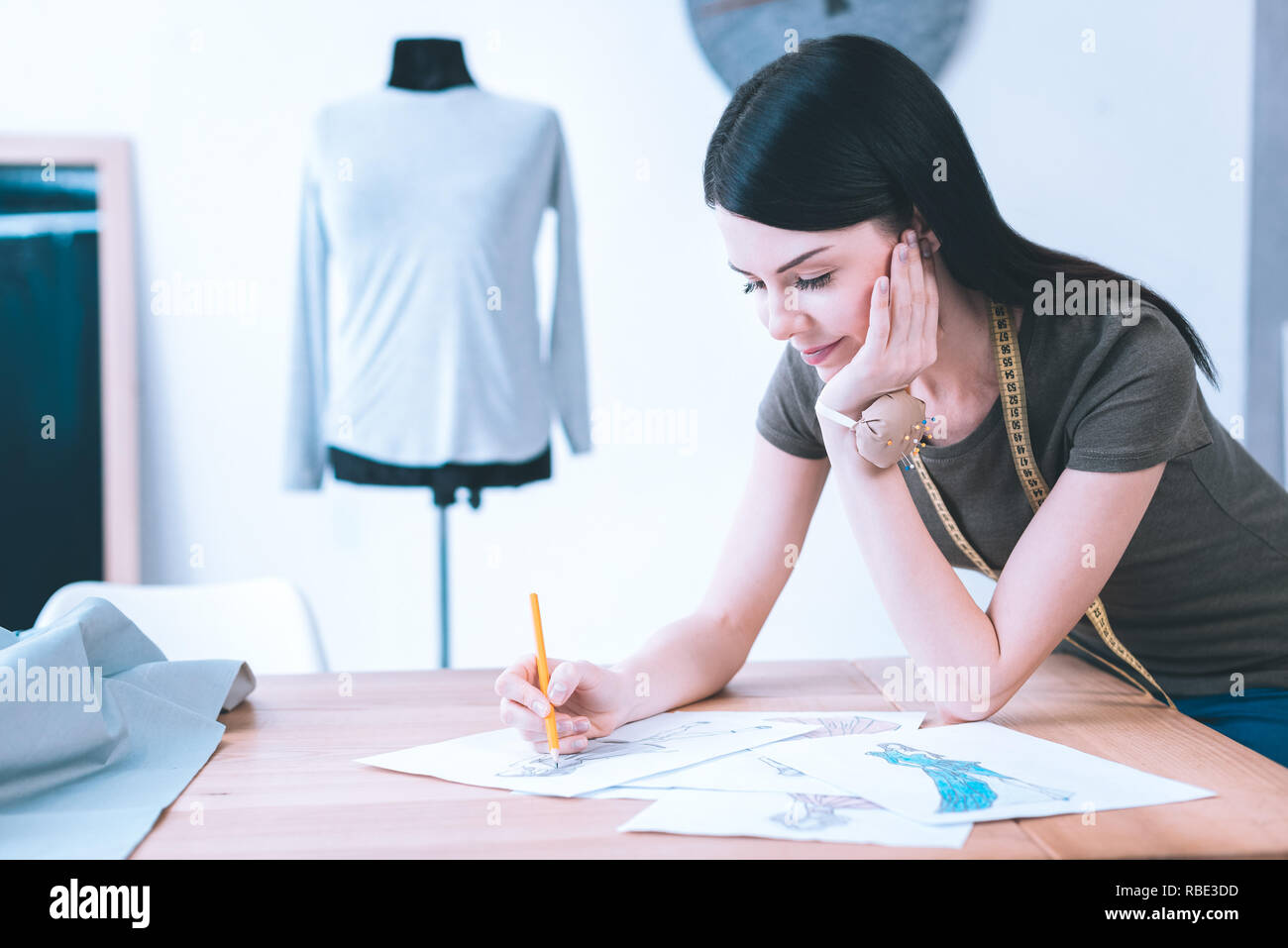 Creative sketches. Popular talented designer drawing sketches creating ...