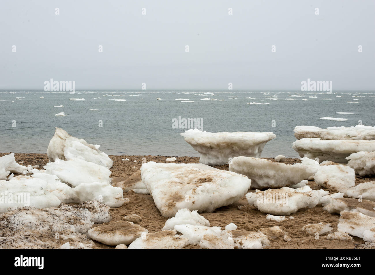 Icebergs in Cape Cod Bay at Wellfleet, Massachusetts Stock Photo - Alamy