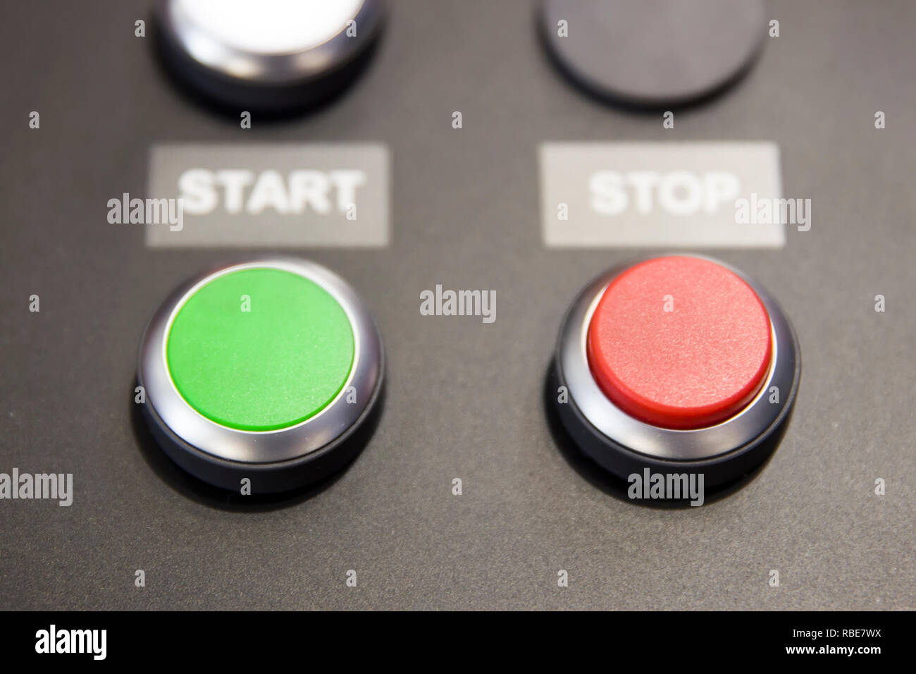 Start and stop green and red buttons Stock Photo - Alamy