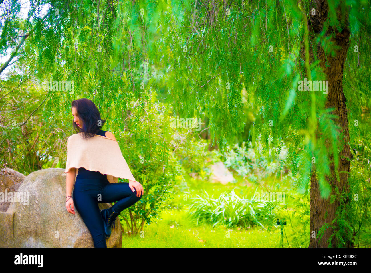 Latin female model poses for pictures in Barcelona, Spain. Barcelona's ...