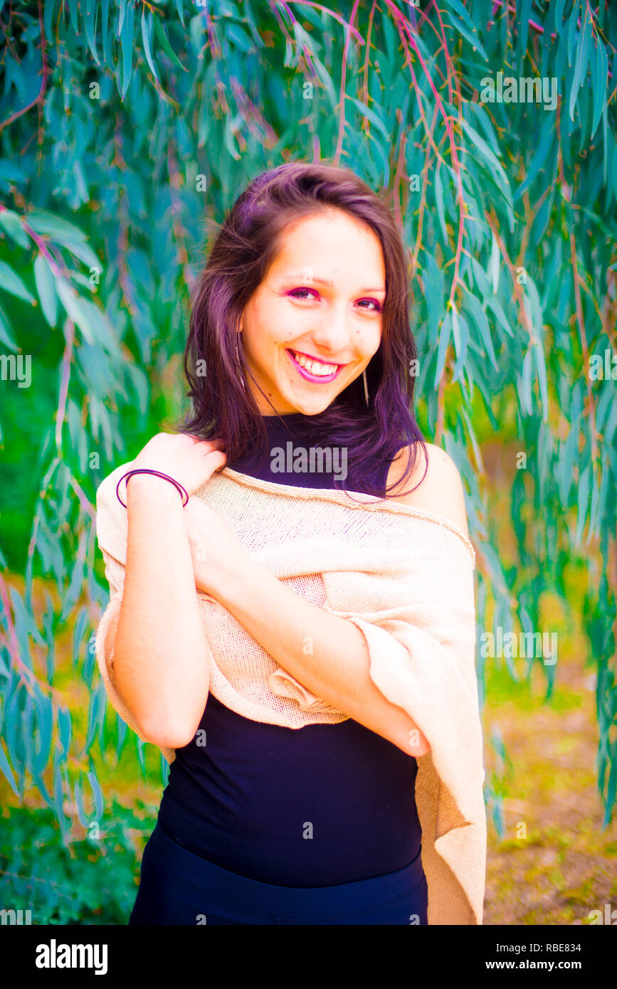 Latin female model poses for pictures in Barcelona, Spain. Barcelona's ...