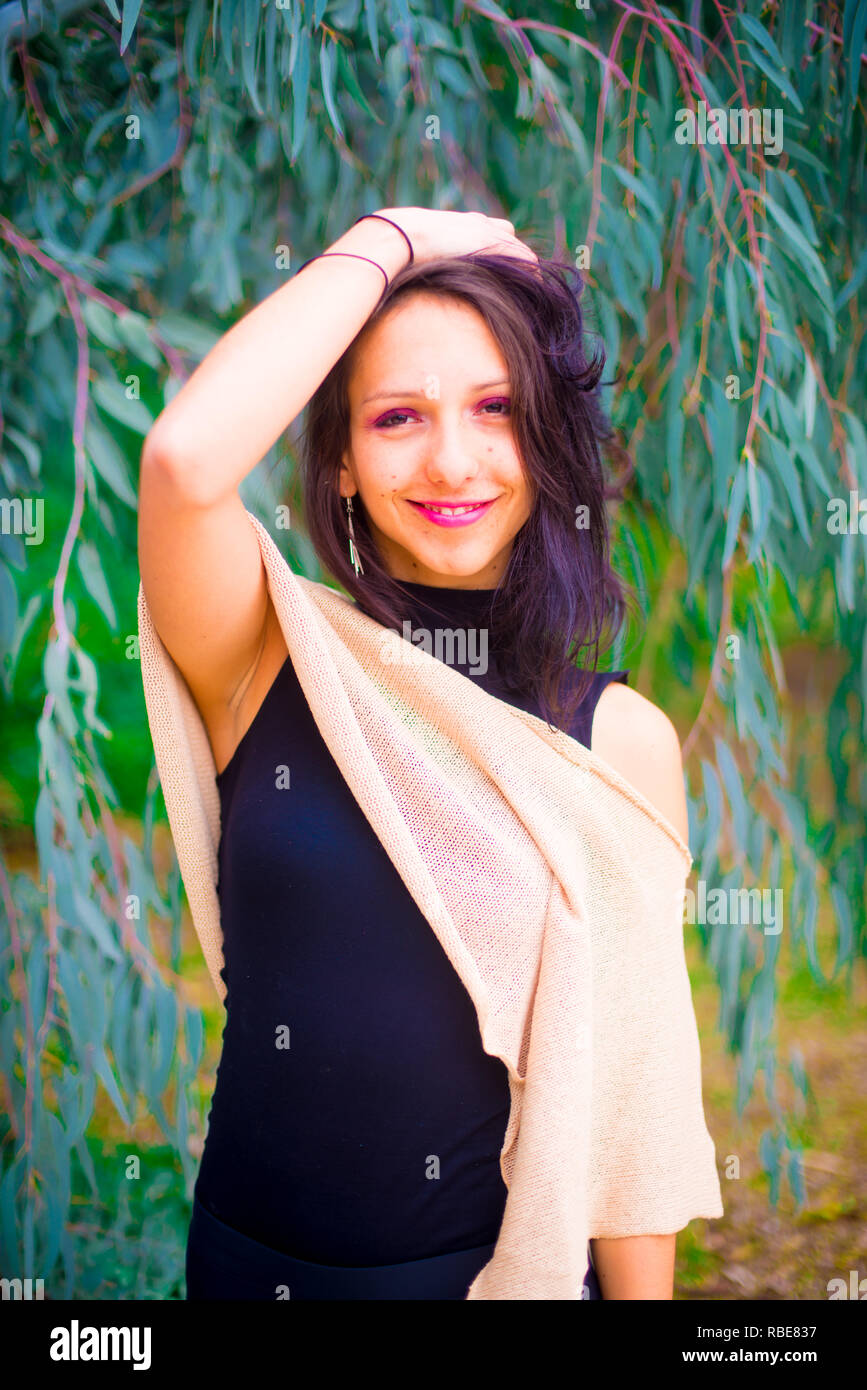 Latin female model poses for pictures in Barcelona, Spain. Barcelona's ...