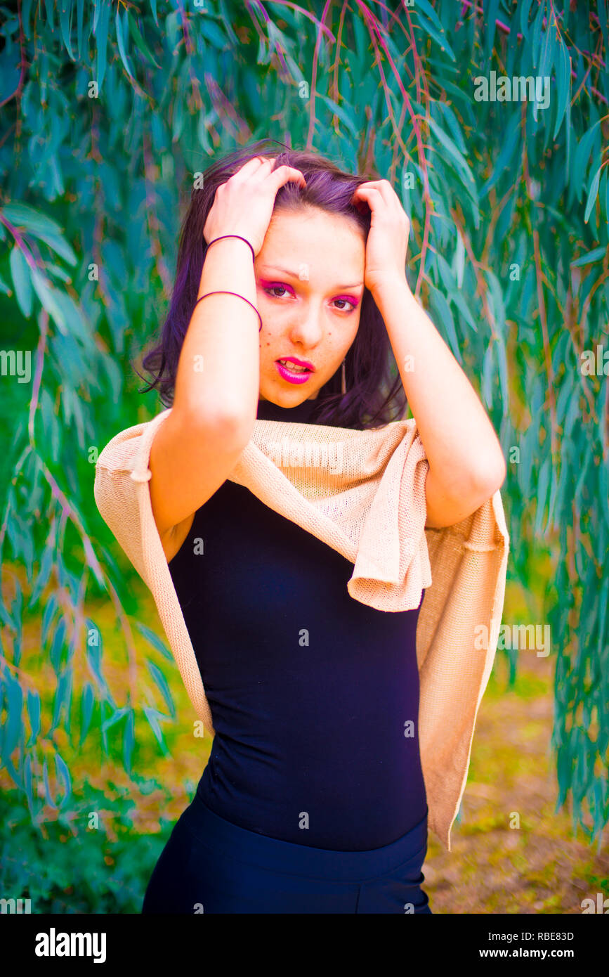 Latin female model poses for pictures in Barcelona, Spain. Barcelona's ...