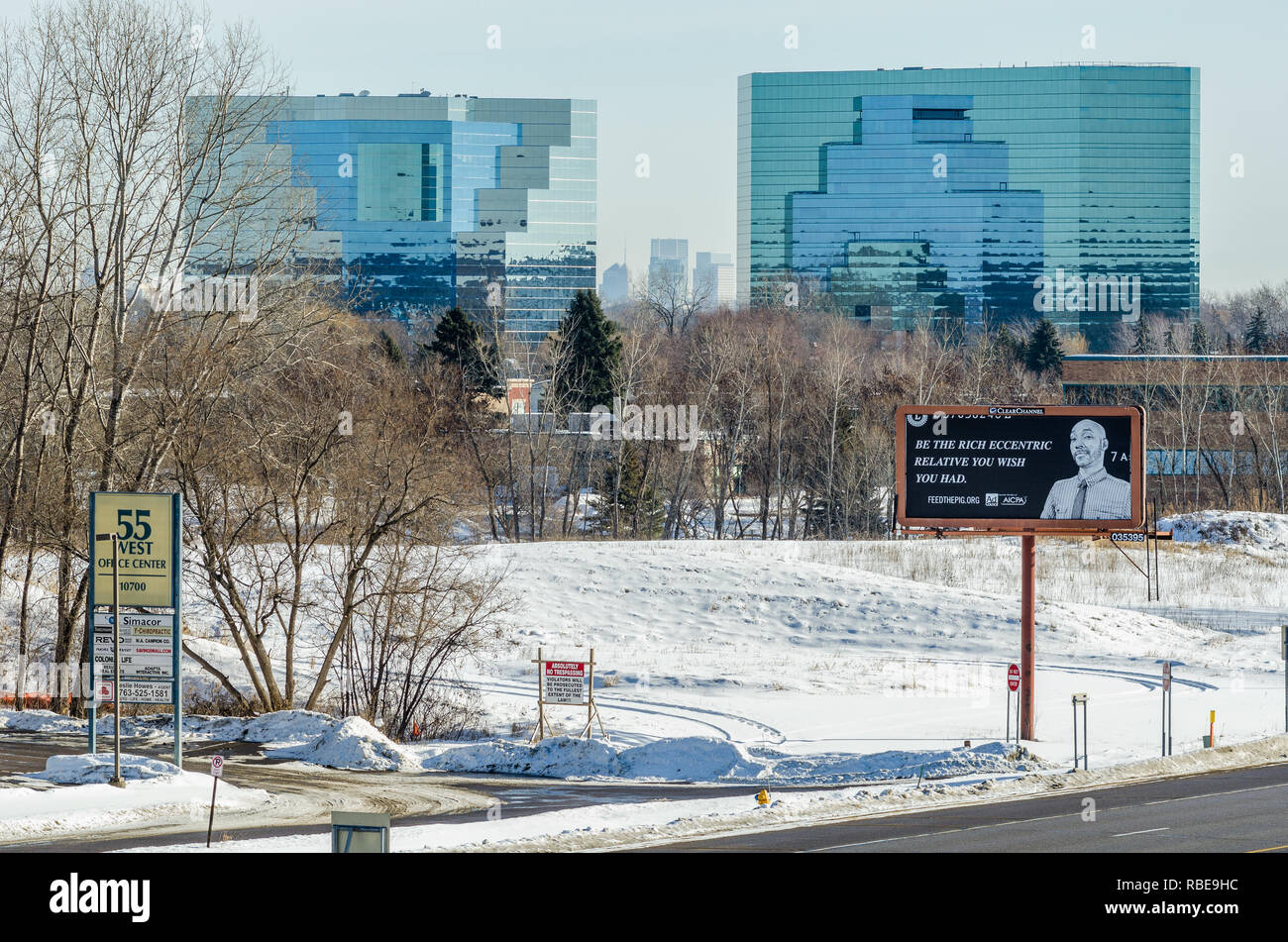 Birds eye view of suburban Minneapolis in winter Stock Photo - Alamy