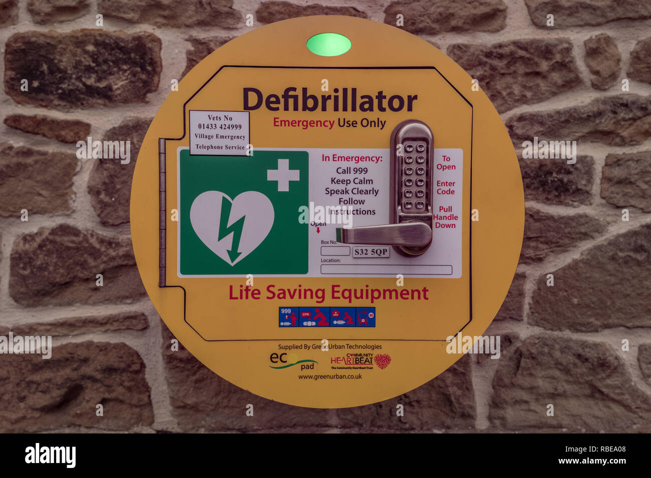 Defibrillator in public space Stock Photo - Alamy