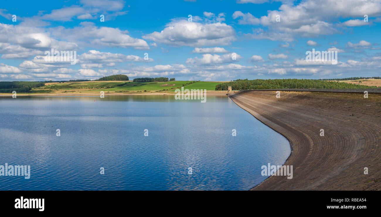 The dam of the Derwent Reservoir, County Durham, England, UK Stock ...