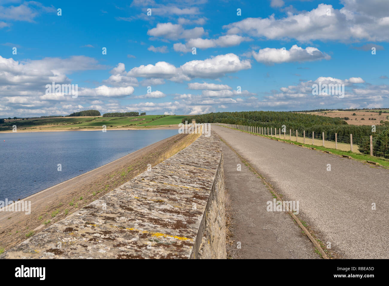 The dam of the Derwent Reservoir, County Durham, England, UK Stock ...