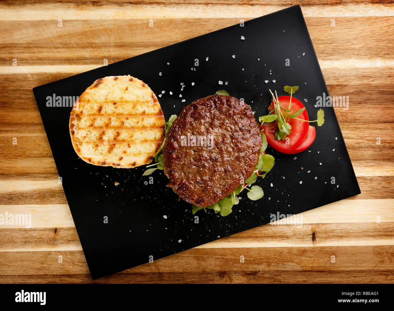 Burger top view watercress hi-res stock photography and images - Alamy