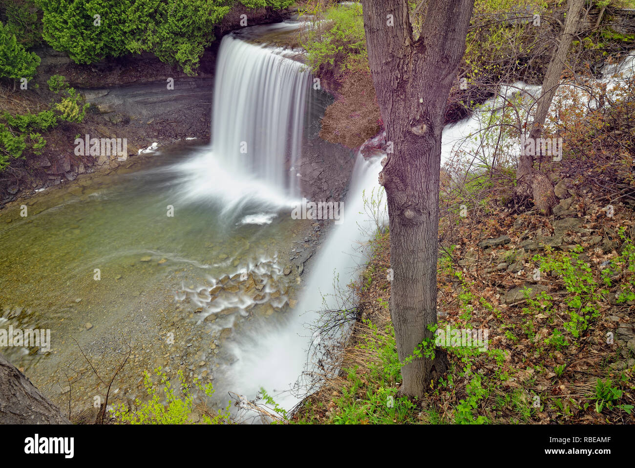 Kagawong River and Bridal Veil Falls, Kagawong, Ontario, Canada Stock ...