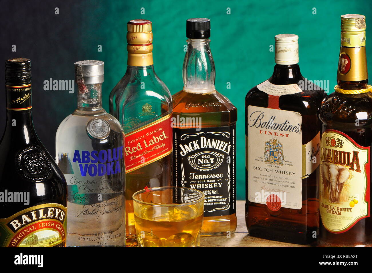 Mixed alchoolic beverages Stock Photo - Alamy