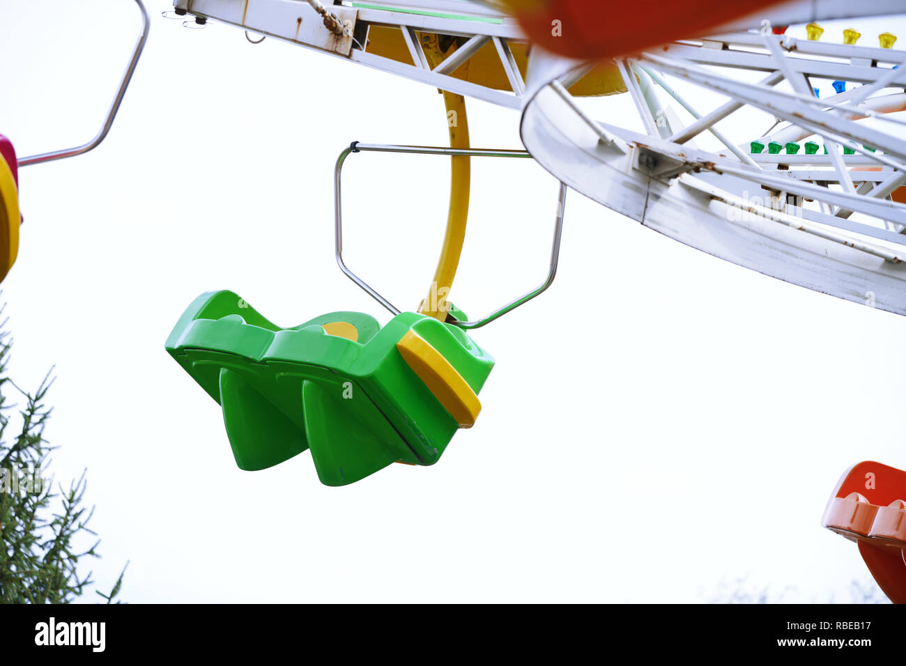 Empty carousel in amuzement park Stock Photo - Alamy