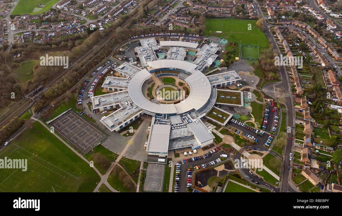 Aerial view of Hadley Learning Community school Telford Shropshire 2019 ...