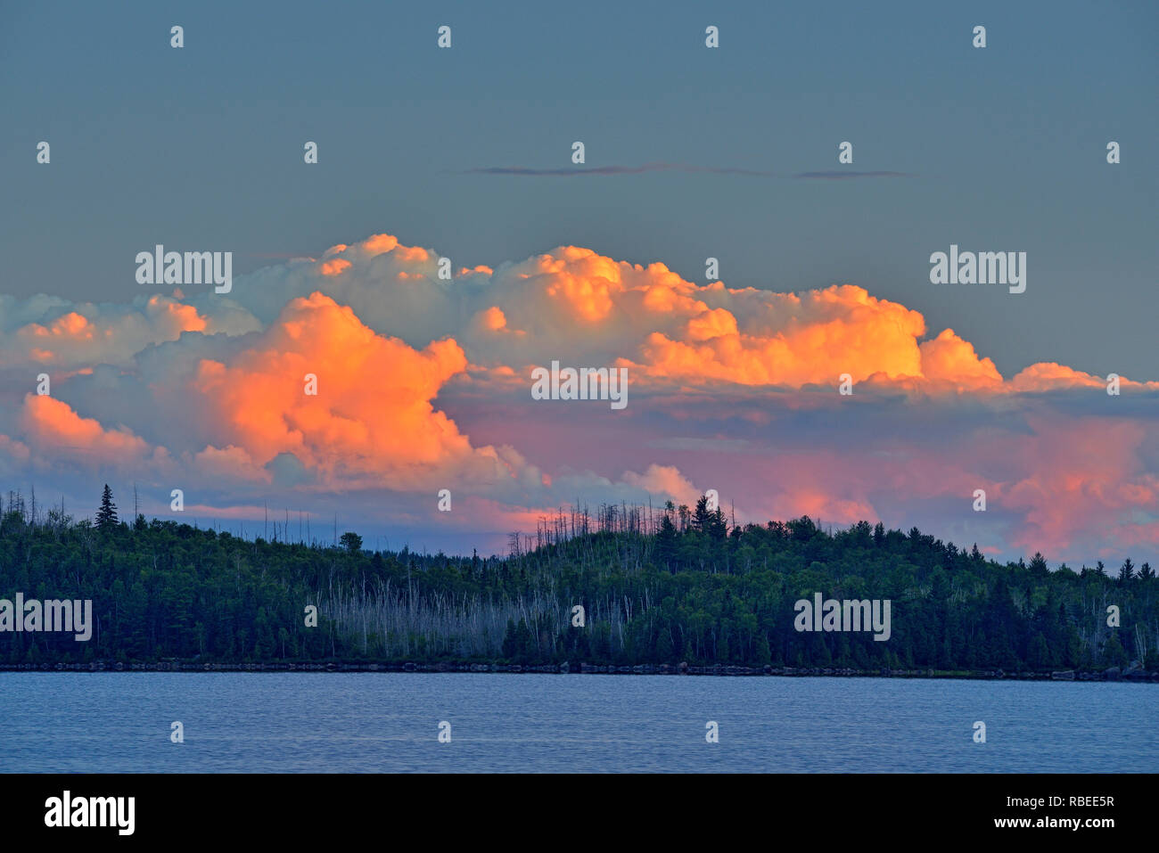 Evening clouds over Halfway Lake, Halfway Lake Provincial Park, Ontario ...