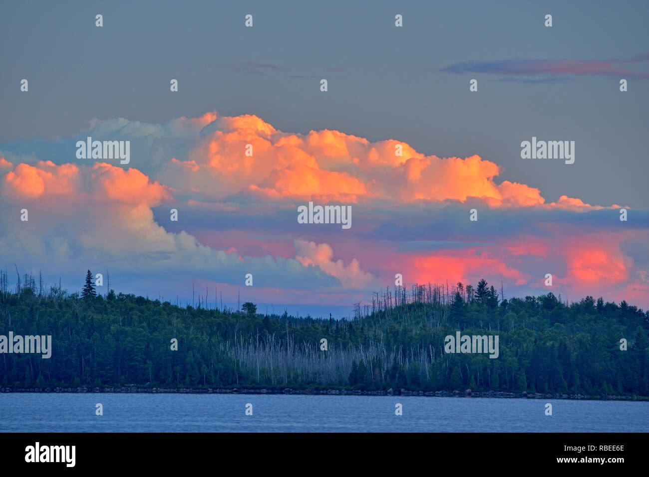 Evening clouds over Halfway Lake, Halfway Lake Provincial Park, Ontario ...