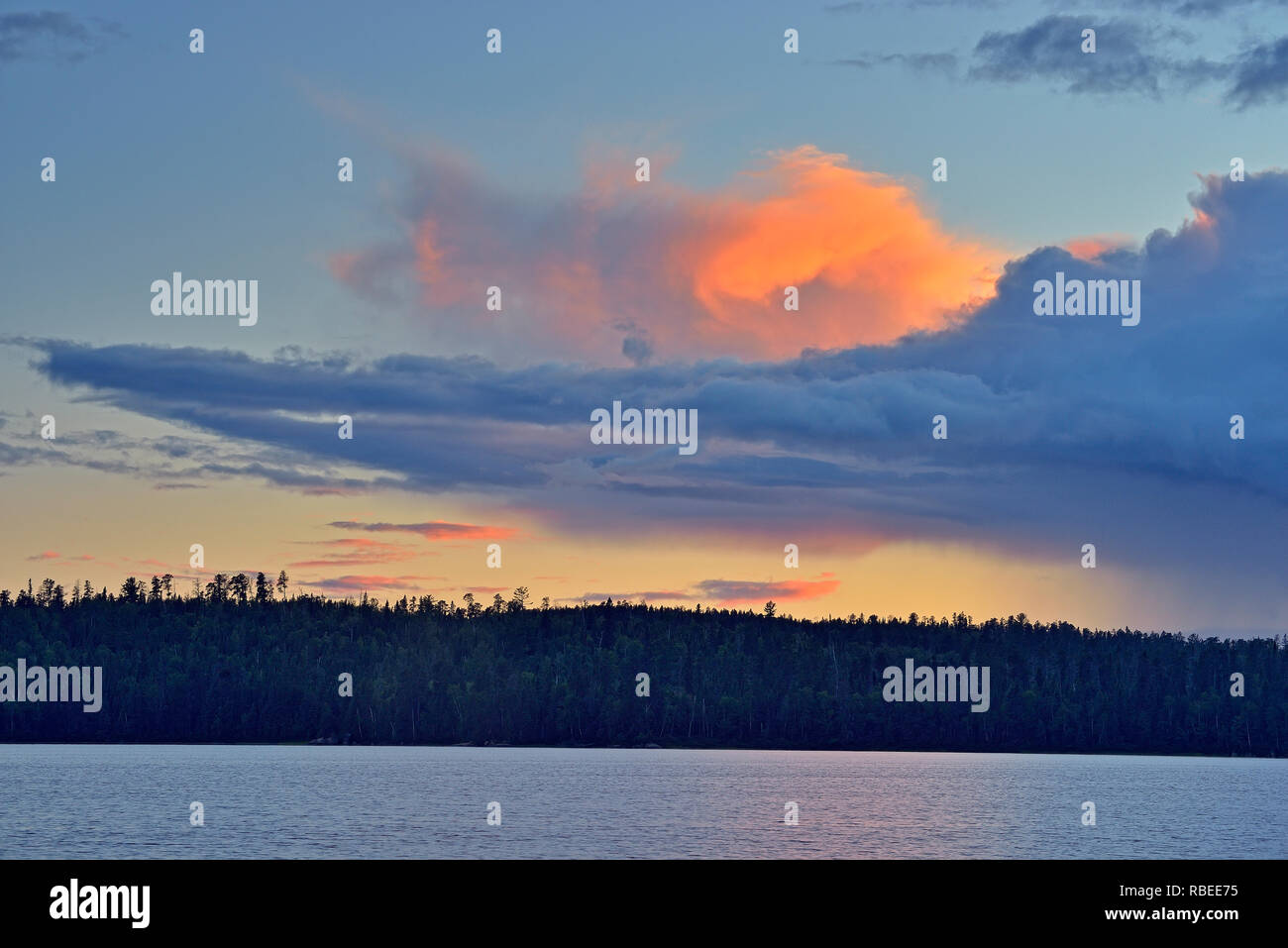 Evening clouds over Halfway Lake, Halfway Lake Provincial Park, Ontario ...