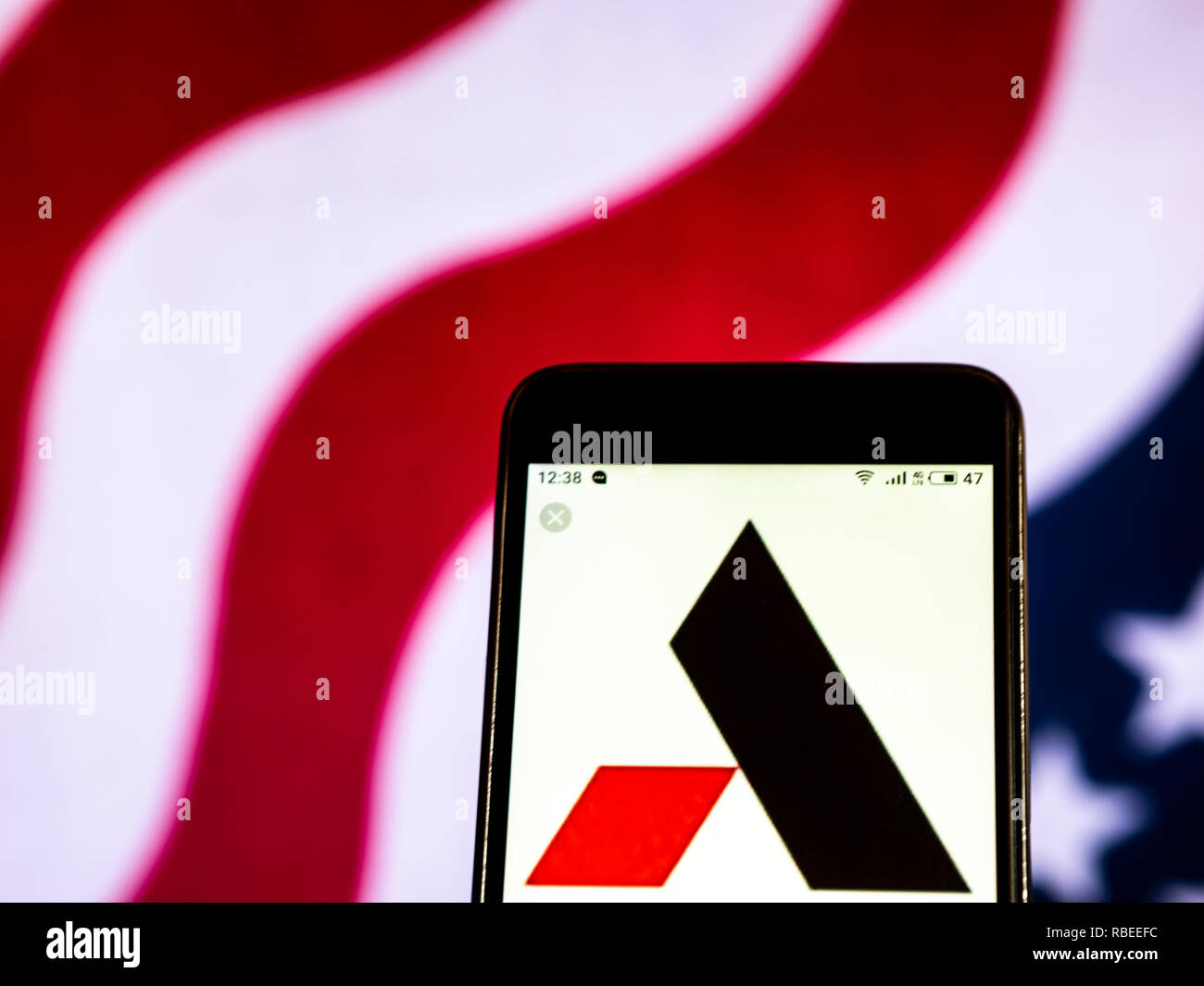 AMETEK, Inc. Manufacturing company logo seen displayed on smart phone ...