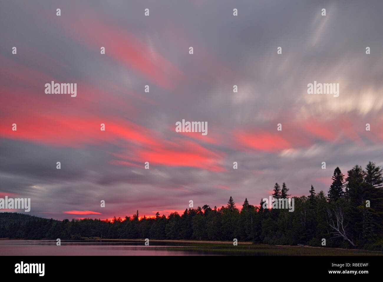 Evening sky over Halfway Lake, Halfway Lake Provincial Park, Ontario ...