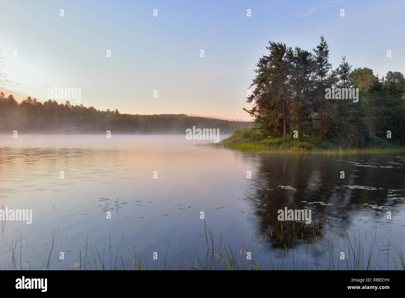 Predawn sky over Halfway Lake, Halfway Lake Provincial Park, Ontario ...