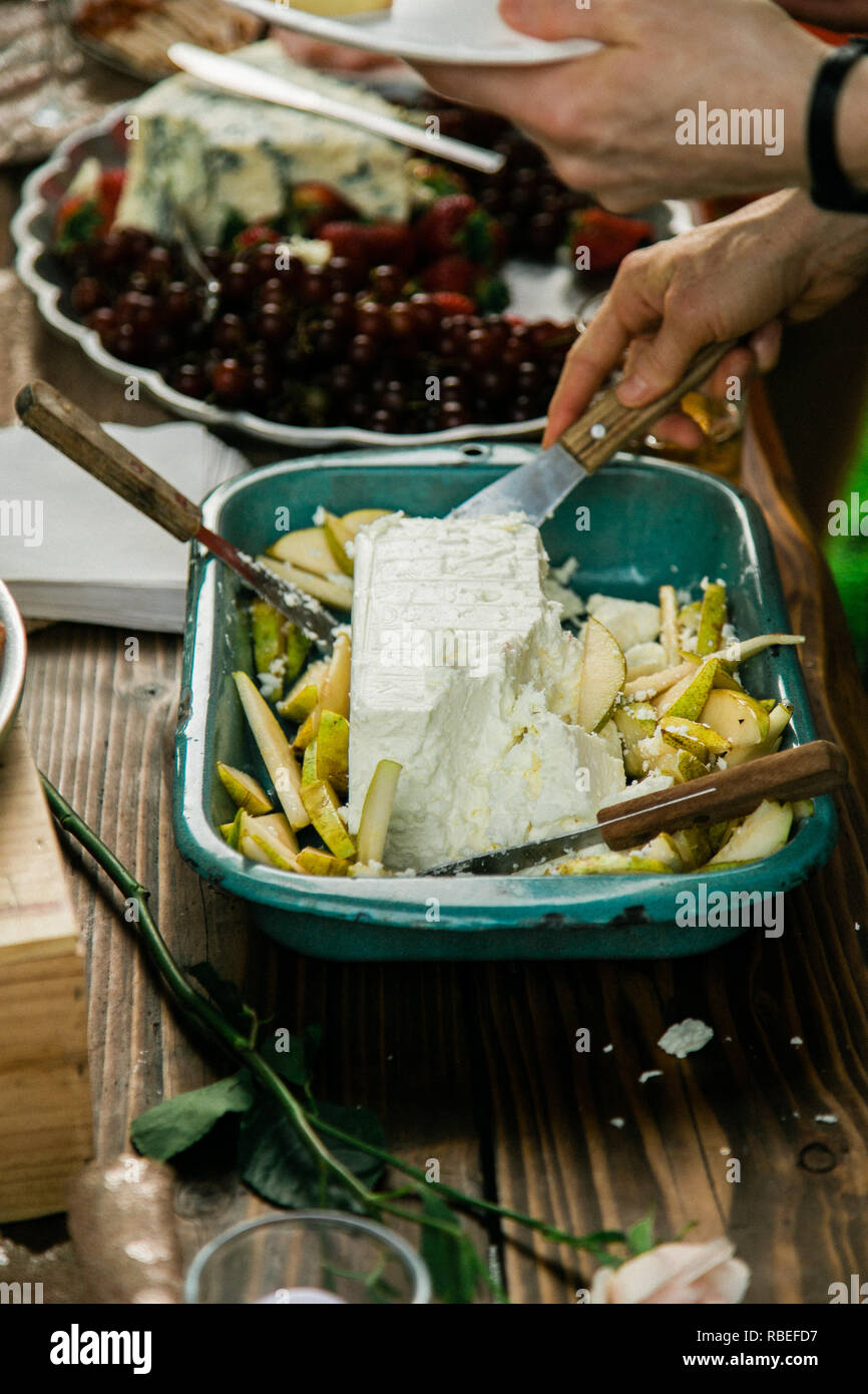 buffet line during wedding Stock Photo - Alamy