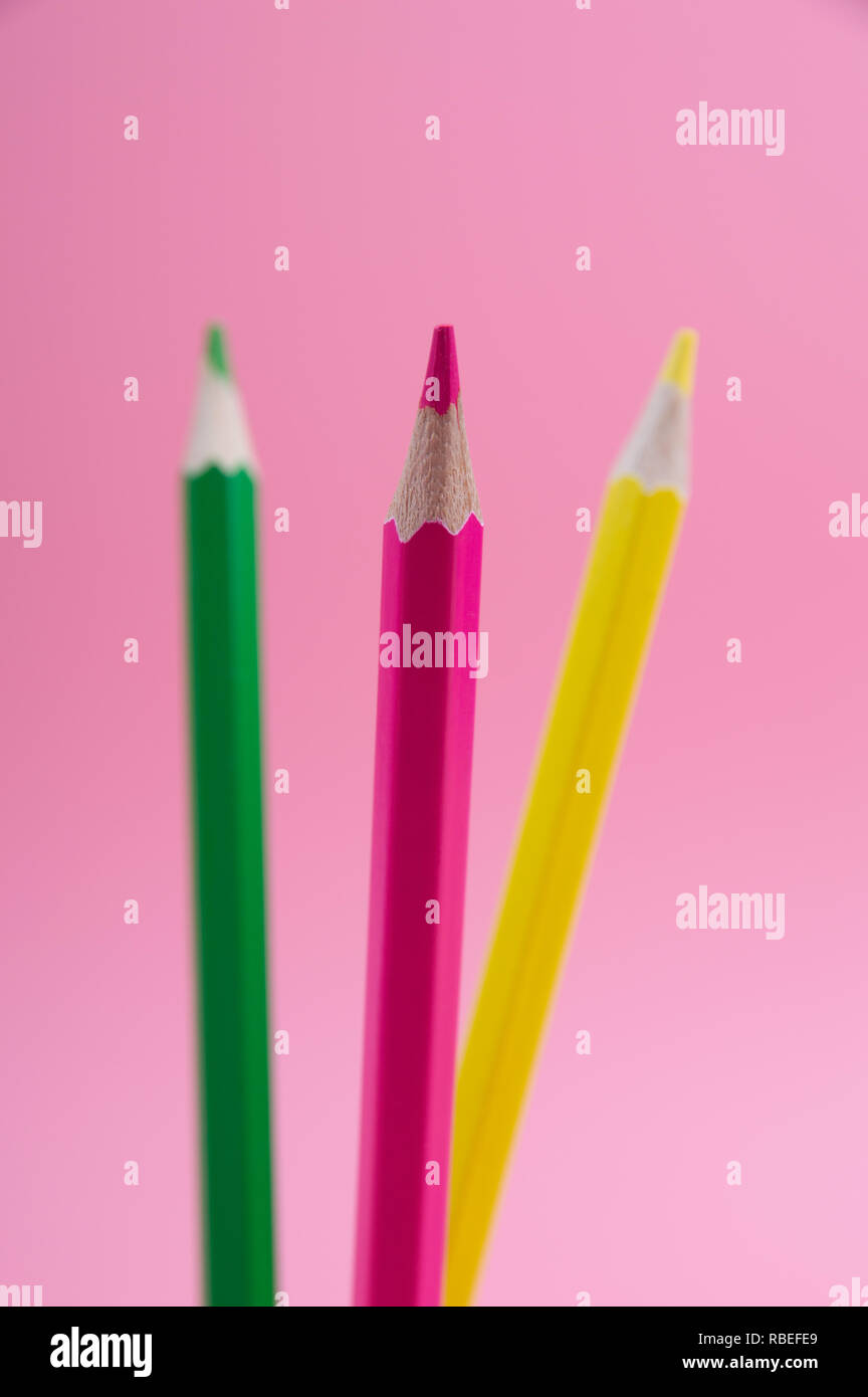 three color pencils Stock Photo - Alamy