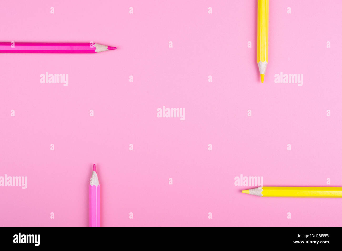 Top view color pencils hi-res stock photography and images - Alamy