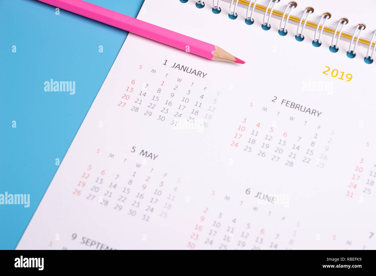 Blue pen on calendar hi-res stock photography and images - Alamy