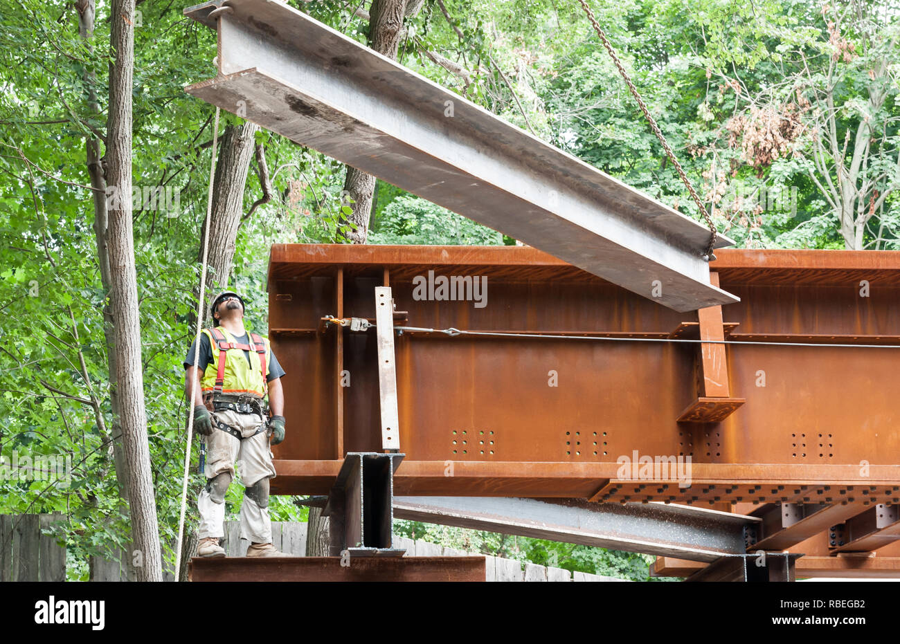Building a new bridge on Concord, MA Stock Photo - Alamy