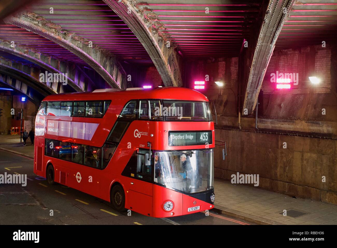 Red bus, London, England Stock Photo - Alamy