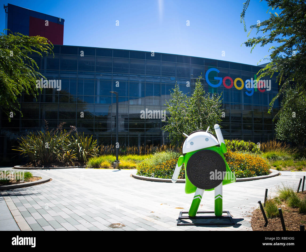 Mountain View, CA/USA - May 21, 2018: Android Robot in a Googleplex ...