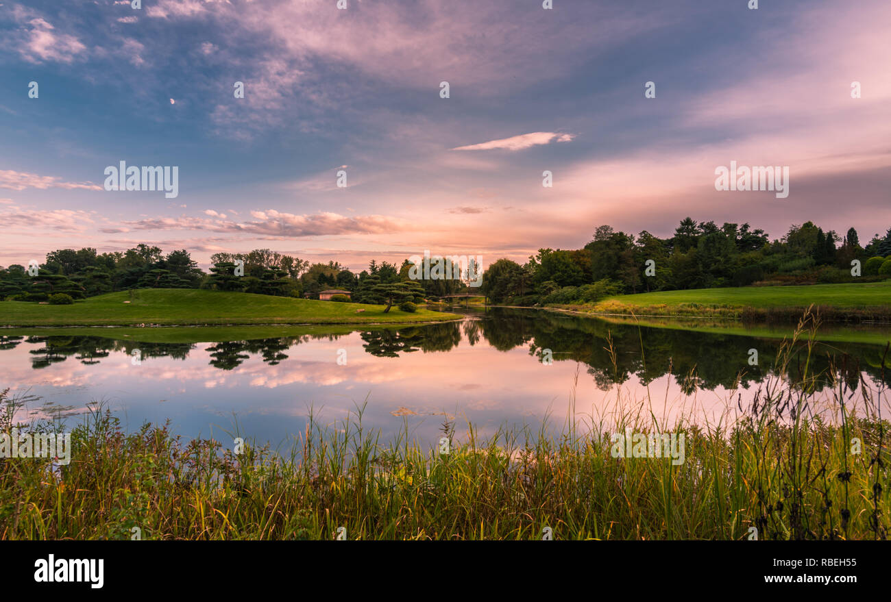 Sunset color landscape Stock Photo - Alamy