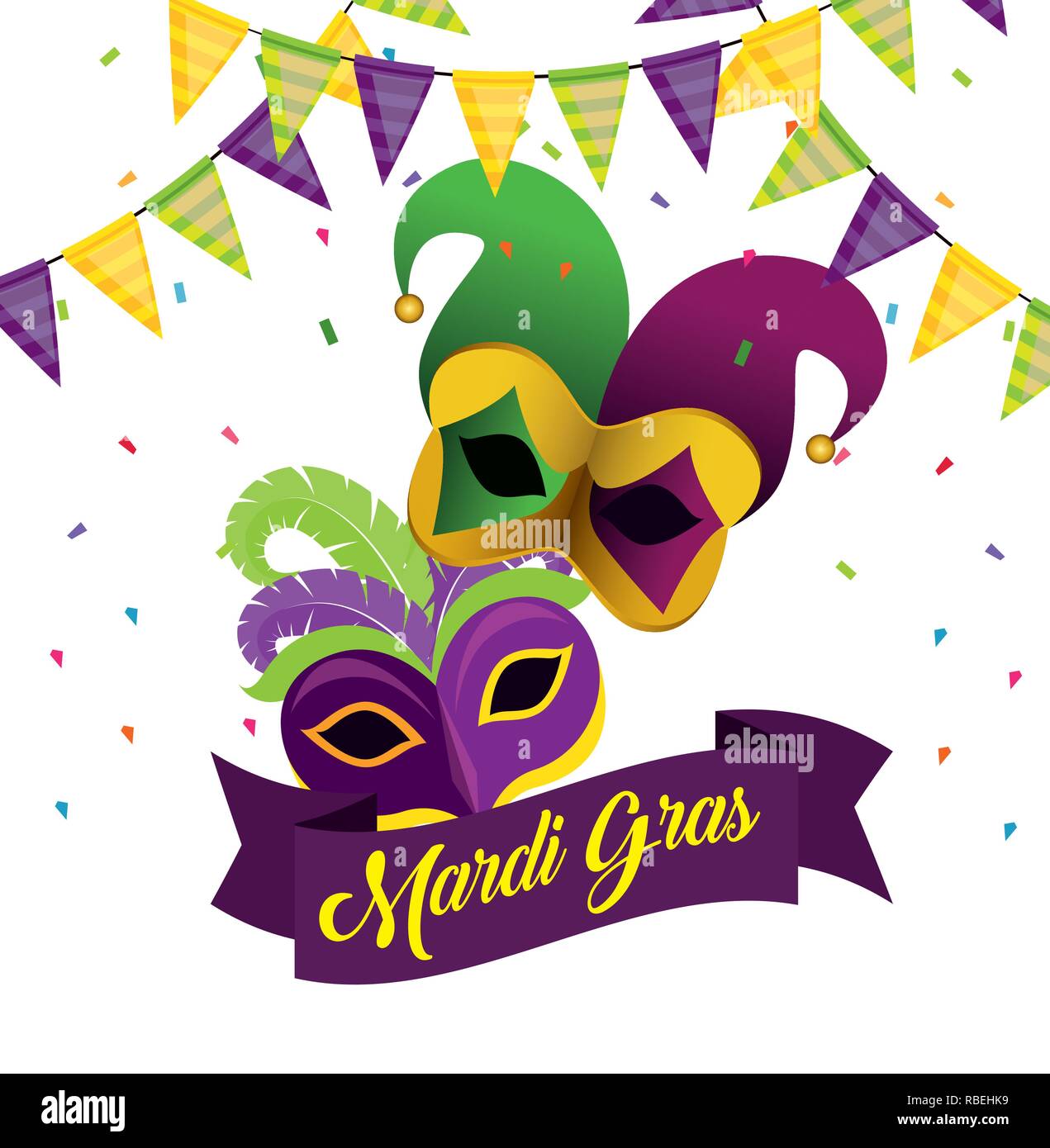 Mardi gras masks traditional Stock Vector Images - Alamy