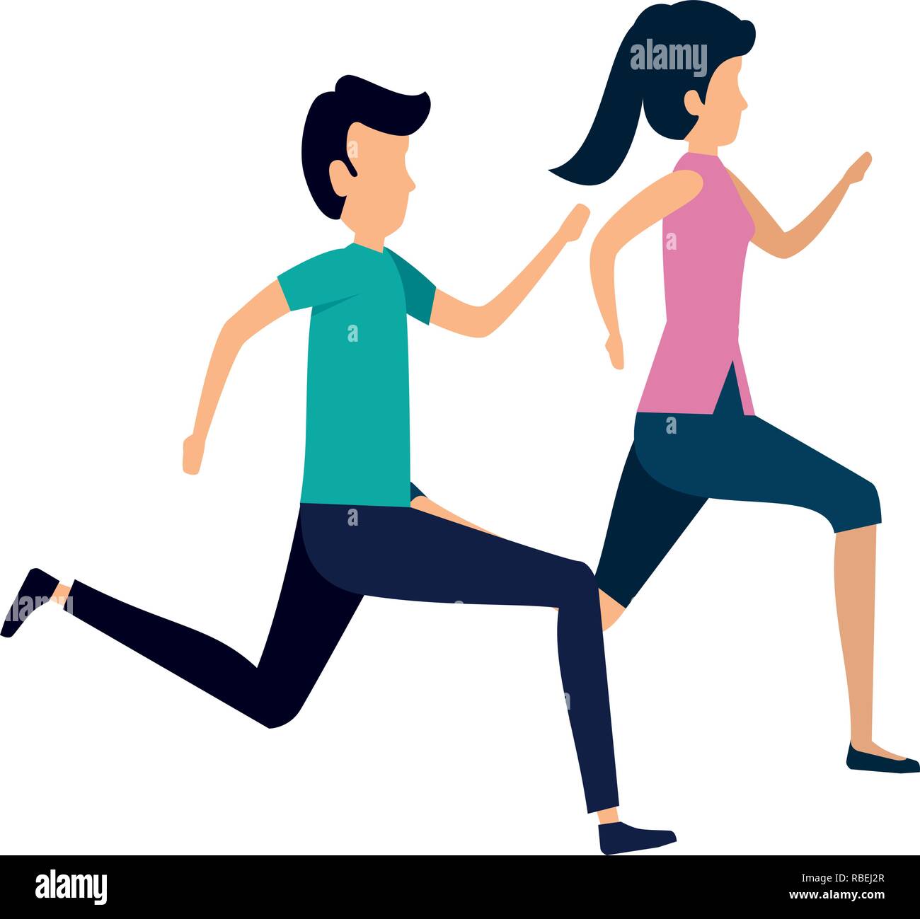 business couple running characters Stock Vector Image & Art - Alamy
