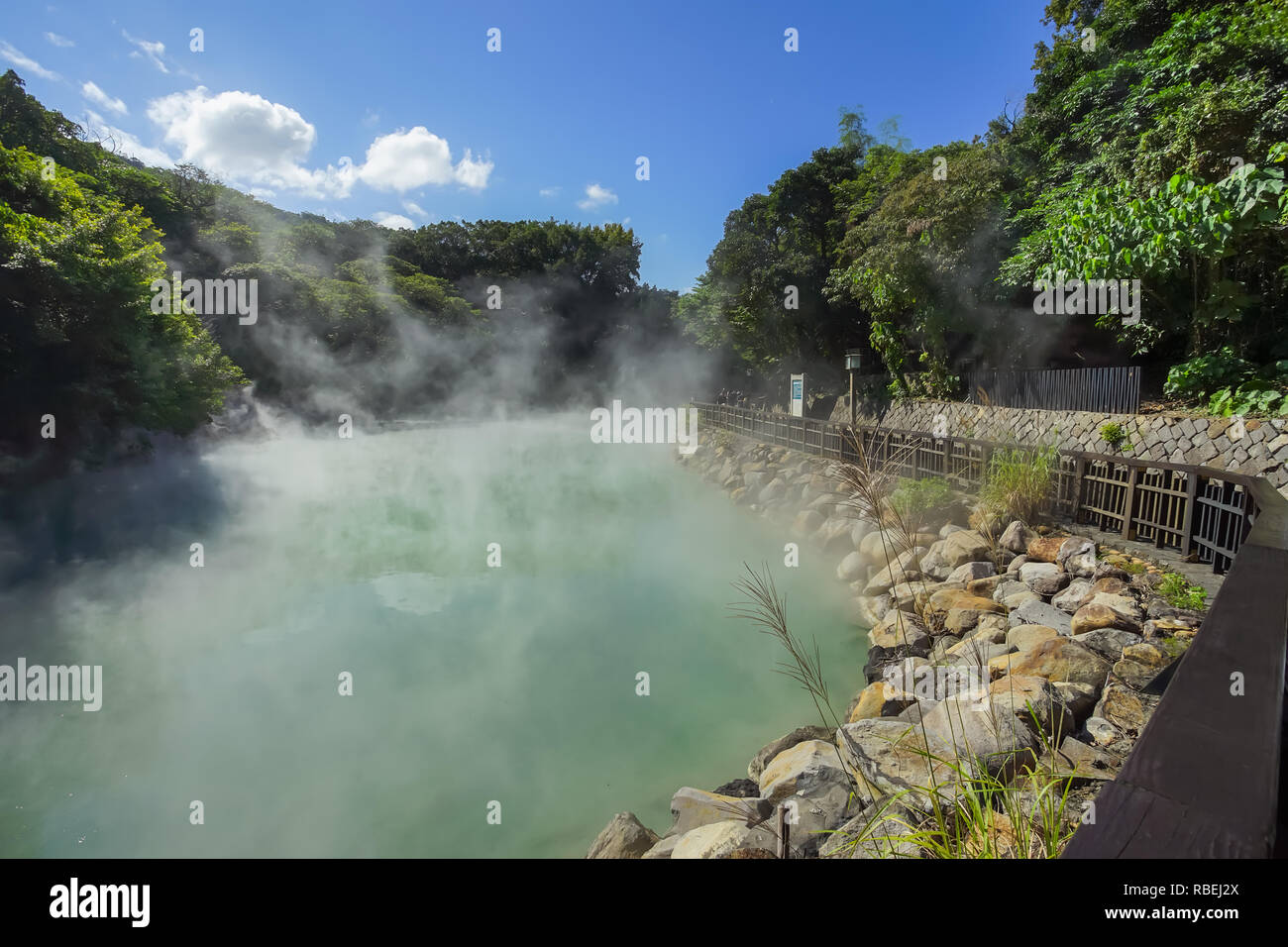 The famous Beitou Thermal Valley in Beitou Park, Taipei City, Taiwan ...
