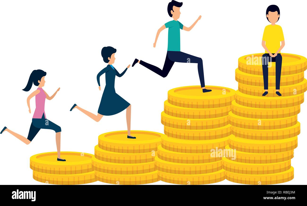 Vector group businessmen running hi-res stock photography and images ...