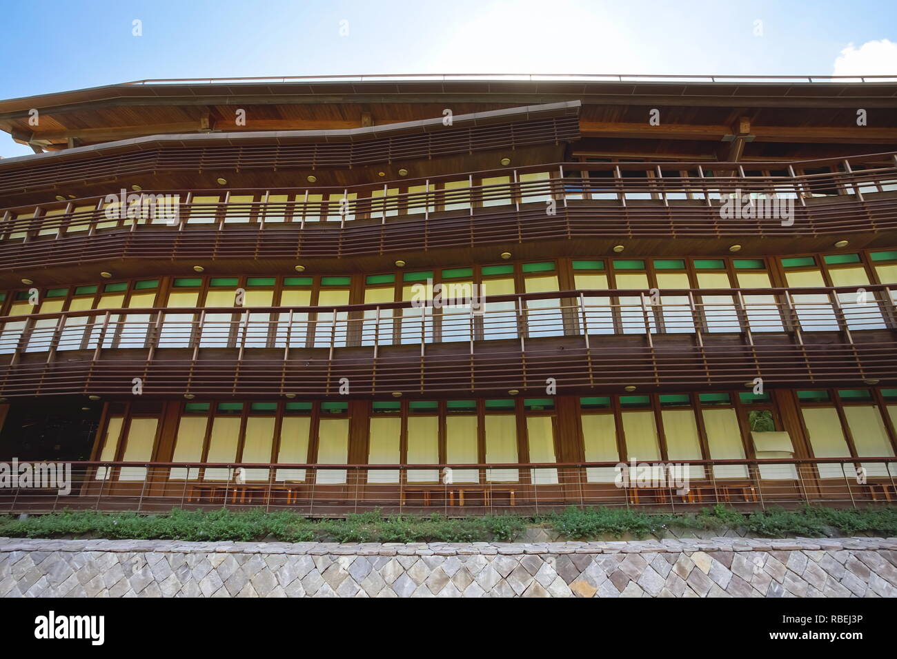 Beautiful building Taipei Public Library Beitou Branch in Beitou Park ...