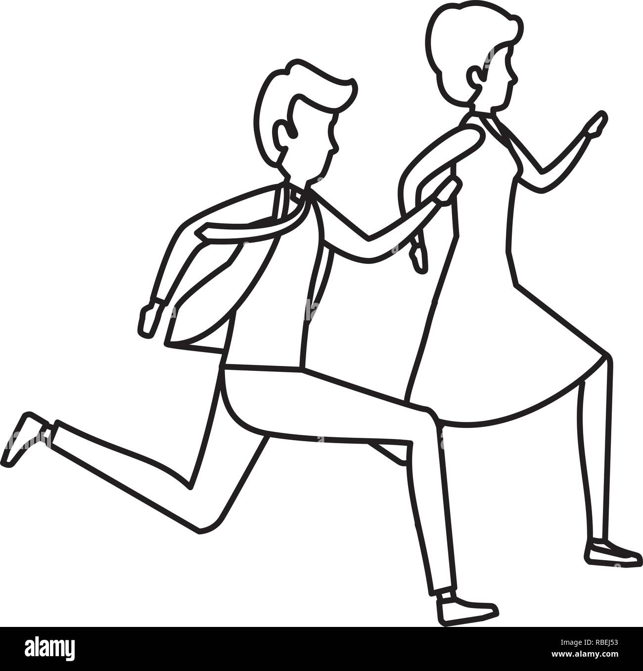 Running with friend woman Stock Vector Images - Alamy