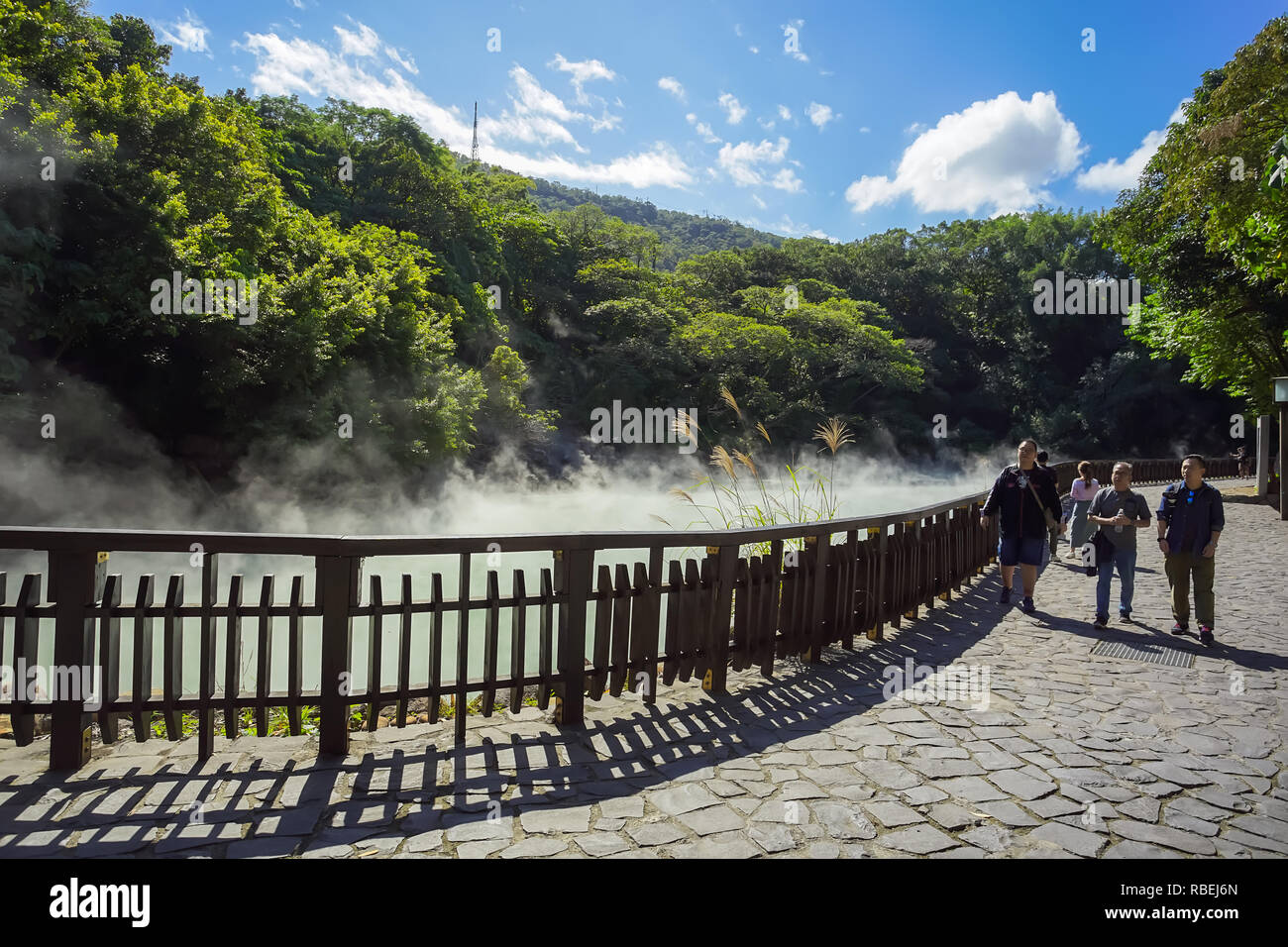 Taipei, Taiwan - November 24, 2018: The famous Beitou Thermal Valley in ...