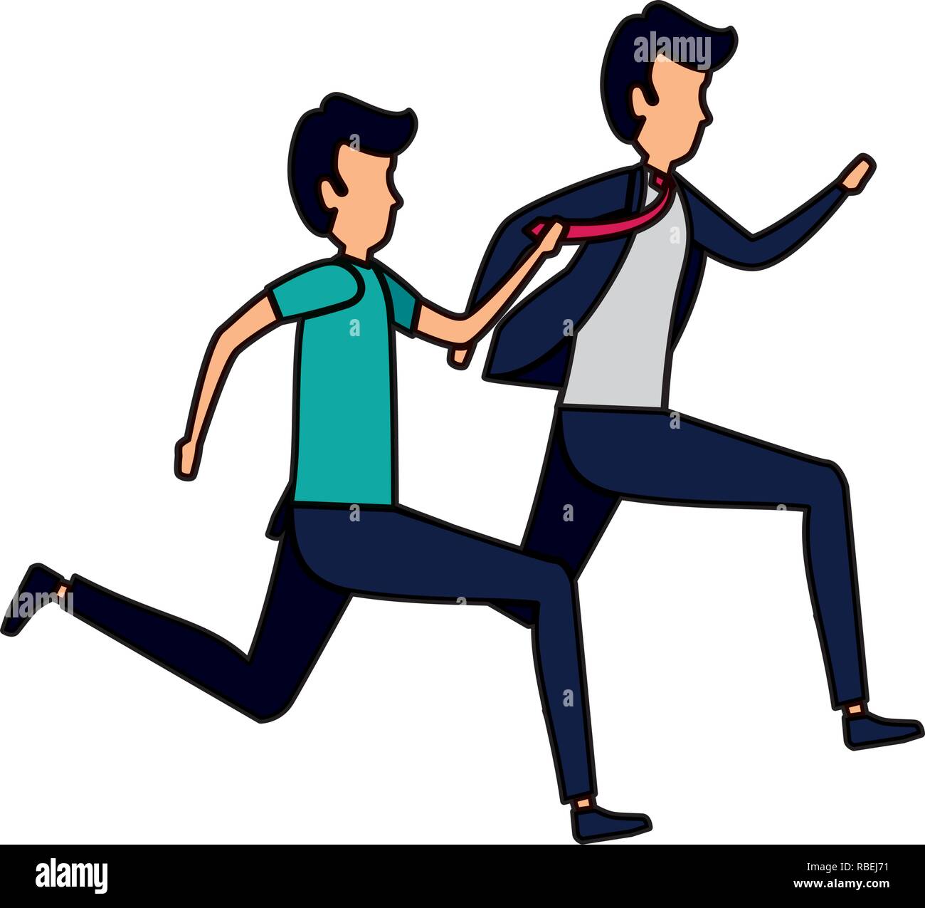 couple of men running characters Stock Vector Image & Art - Alamy