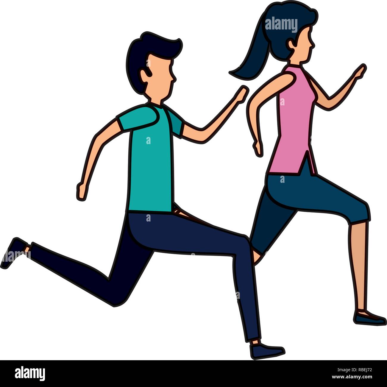 business couple running characters Stock Vector Image & Art - Alamy