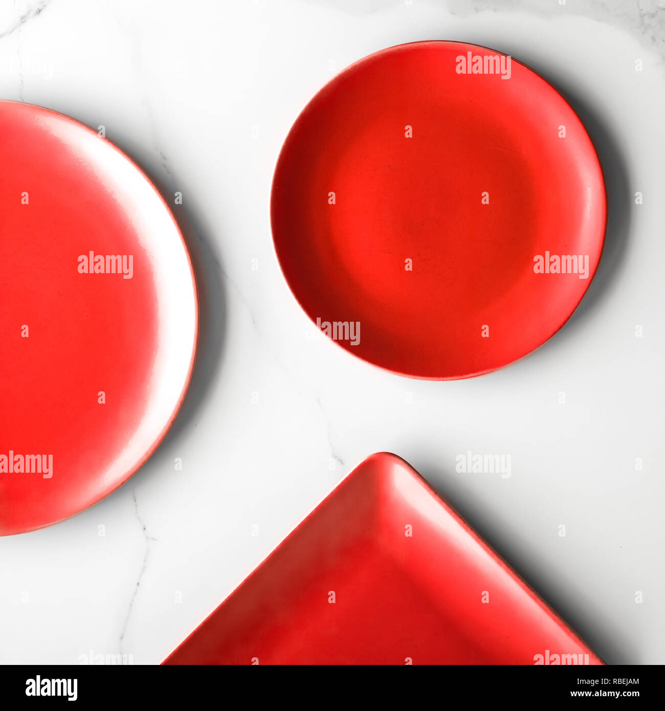 empty red plate on marble - recipe backgrounds, restaurant menu ...